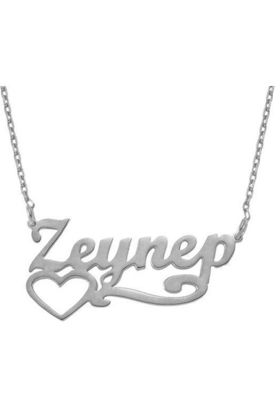 Dzg Silver İsimli Kolye Figürlü Kişiye Özel İsimlik Kolye Bayan Gümüş Kolye 475Dn