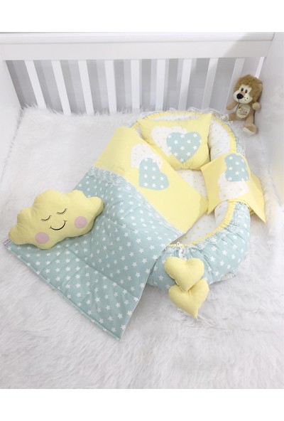 Jaju Baby Babynest Yeşil Yıldızlı Lüx Tasarım Baby Nest Set