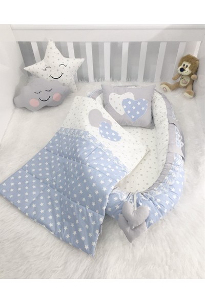 Jaju Baby Babynest Mavi Yıldızlı Lüx Tasarım Baby Nest Set Jaju Baby Babynest Mavi Yıldızlı Lüx Tasarım Baby Nest Set