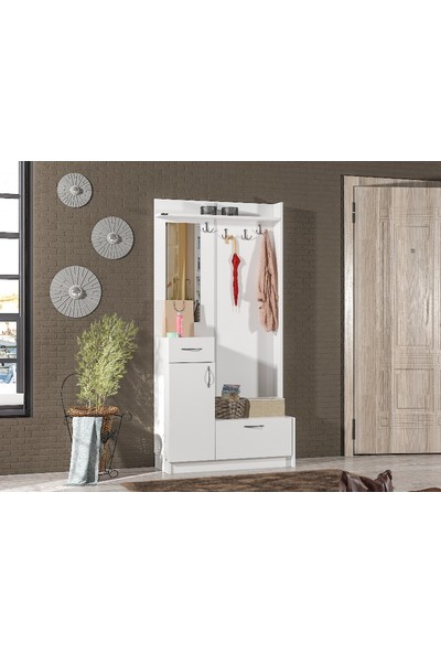 Abre 36 Beyaz Vestiyer Portmanto Ayakkabılık Abre 36 Beyaz Vestiyer Portmanto Ayakkabılık
