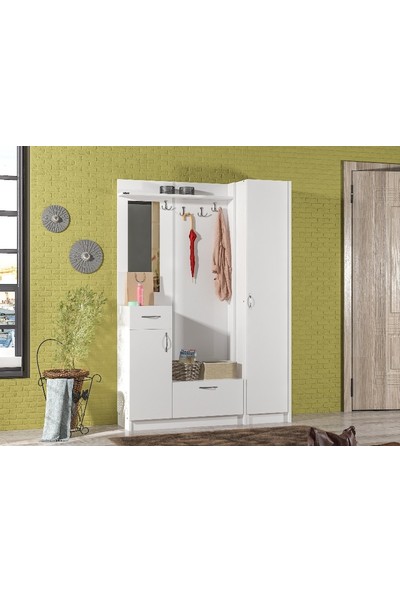 Abre 3637 Beyaz Vestiyer Portmanto Ayakkabılık Abre 3637 Beyaz Vestiyer Portmanto Ayakkabılık