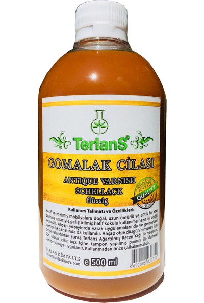 Terlans Doğal Ahşap Cilası Gomalak 500Ml + Sürme Topu Terlans Doğal Ahşap Cilası Gomalak 500Ml + Sürme Topu