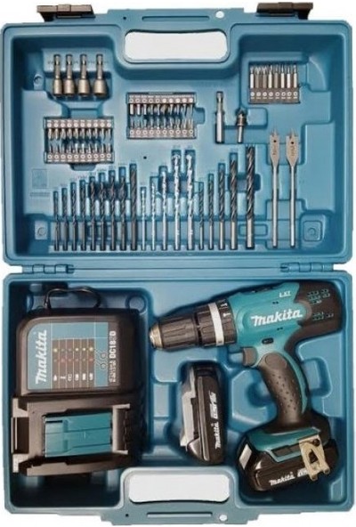 Makita DHP453SYX1 18 Volt -1,5 Ah Lityum Akülü Darbeli Matkap Vidalama (74 parça uç seti) Makita DHP453SYX1 18 Volt -1,5 Ah Lityum Akülü Darbeli Matkap Vidalama (74 parça uç seti)