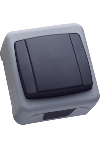 Makel Nemliyer Sıva Üstü Anahtar Ip 55 Gri