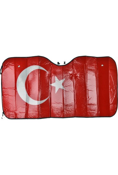 Dreamcar Türk Bayraklı 1. Kalite Metalize Güneşlik Balonlu 60X130 Cm