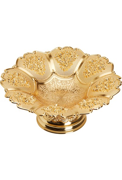 Özel Motifli Şeker Kasesi Özel İşlemeli Şekerlik Dokoratif Kase Altın