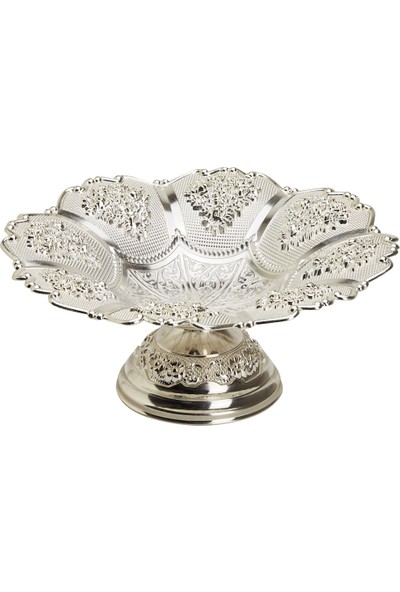 Özel Motifli Şeker Kasesi Özel İşlemeli Şekerlik Dokoratif Kase Gümüş