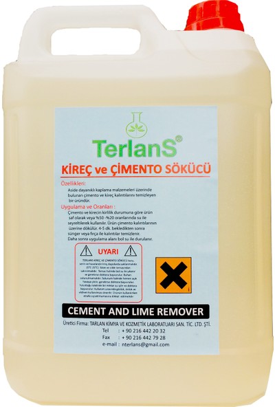 Terlans İnşaat Sonrası Çimento Artığı Temizleyici ve Kireç Sökücü 5 Kg Terlans İnşaat Sonrası Çimento Artığı Temizleyici ve Kireç Sökücü 5 Kg