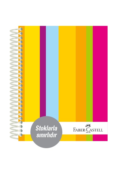 Faber-Castell Sert Kapak Sep.3+1+1 Renkli Çizgiler Defter 200 Yaprak