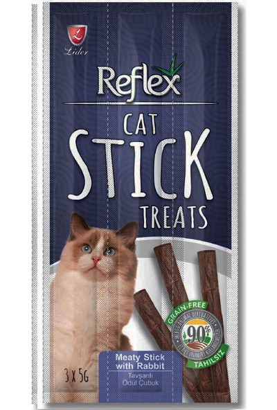 Reflex Cat Stick KediTavşanlı Ödül Çubuğu 3*5gr Reflex Cat Stick KediTavşanlı Ödül Çubuğu 3*5gr