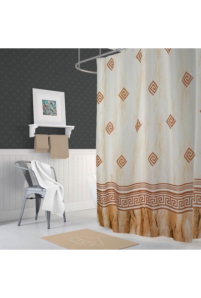 Zethome Evdy Banyo Duş Perdesi 4860 Çift Kanat 2X110x200