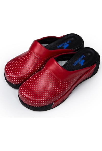 Terliksabo Dolgu Topuk Kırmızı Sabo Terlik