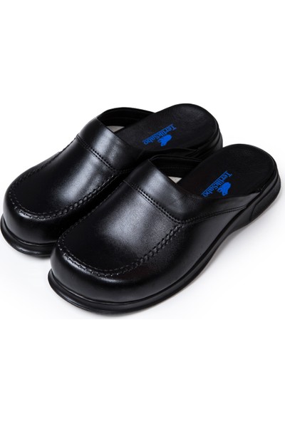 Terliksabo Saraçlı Siyah Erkek Sabo Terlik