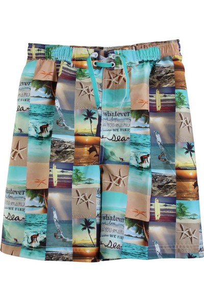 Sportive Sea Star Çocuk Renkli Desenli Yüzme Şort Mayo