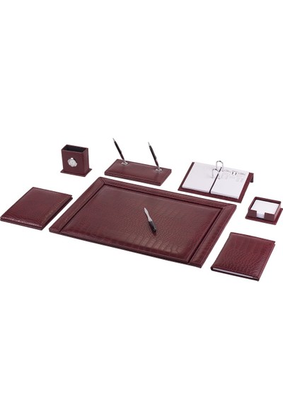 Gülpaş Lüx Çerçeveli Sümen Takımı Krokodil 9 Parça Bordo (250)