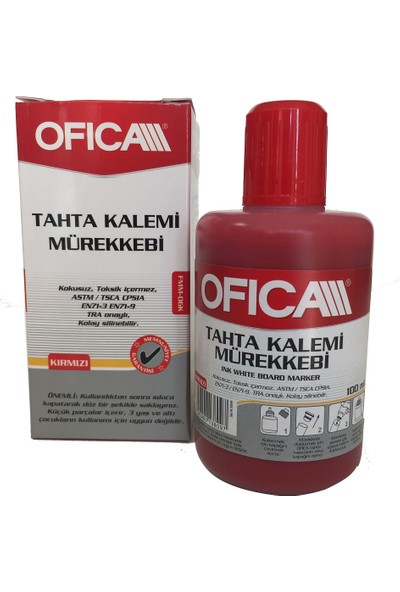 Ofica Tahta Kalemi Mürekkebi 100 ml. Kırmızı FMM-06K