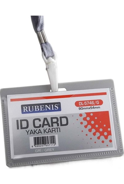 Rubenis İpli Yaka Kartı Gri DL-5746/G