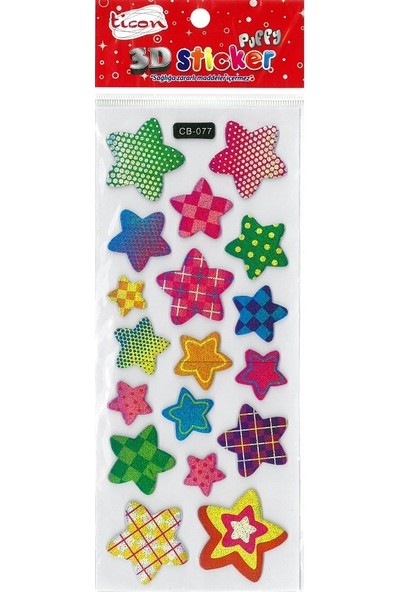 Ticon 3D Sticker Puffy 177557 (Kabartmalı) 3D-6 Ticon 3D Sticker Puffy 177557 (Kabartmalı) 3D-6