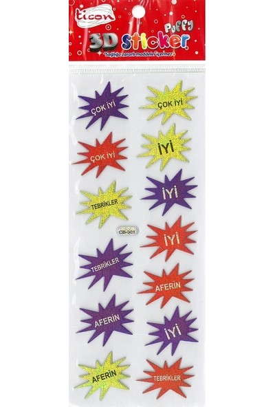 Ticon 3D Sticker Puffy 256027 (Kabartmalı) 3D-40 Ticon 3D Sticker Puffy 256027 (Kabartmalı) 3D-40