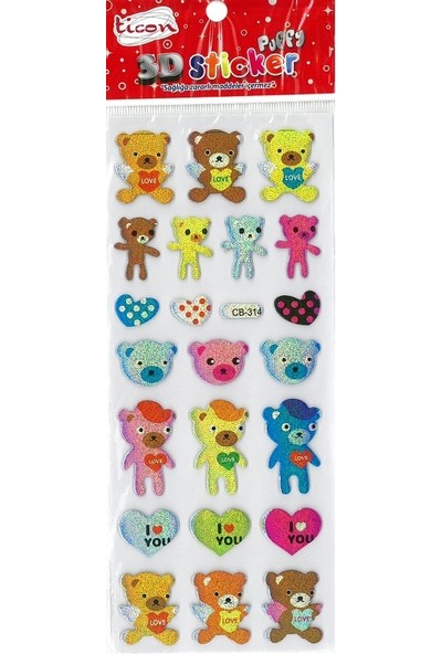 Ticon 3D Sticker Puffy 256038 (Kabartmalı) 3D-51 Ticon 3D Sticker Puffy 256038 (Kabartmalı) 3D-51