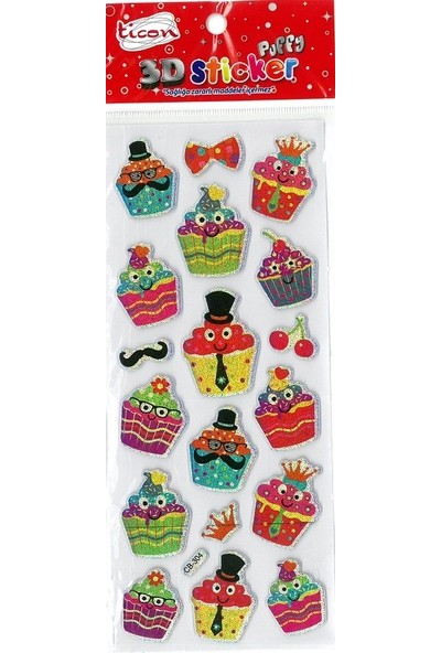 Ticon 3D Sticker Puffy 256031 (Kabartmalı) 3D-44 Ticon 3D Sticker Puffy 256031 (Kabartmalı) 3D-44