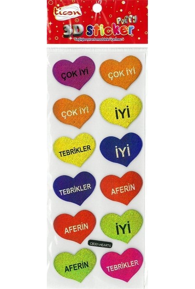 Ticon 3D Sticker Puffy 256028 (Kabartmalı) 3D-41 Ticon 3D Sticker Puffy 256028 (Kabartmalı) 3D-41