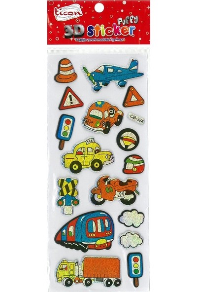 Ticon 3D Sticker Puffy 256042 (Kabartmalı) 3D-55 Ticon 3D Sticker Puffy 256042 (Kabartmalı) 3D-55