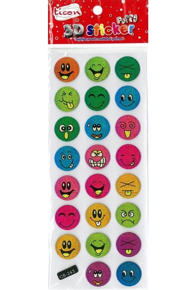 Ticon 3D Sticker Puffy 236180 (Kabartmalı) 3D-35 Ticon 3D Sticker Puffy 236180 (Kabartmalı) 3D-35