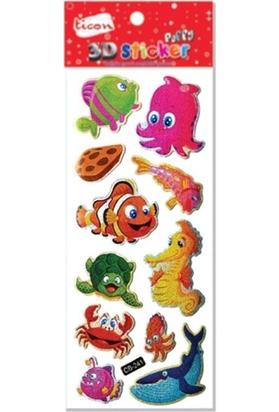 Ticon 3D Sticker Puffy 236177 (Kabartmalı) 3D-33 Ticon 3D Sticker Puffy 236177 (Kabartmalı) 3D-33