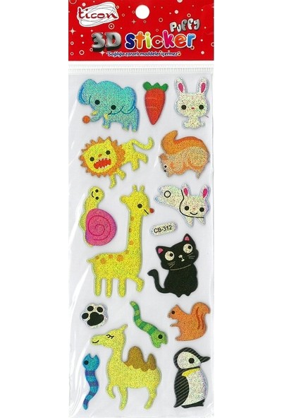 Ticon 3D Sticker Puffy 256037 (Kabartmalı) 3D-50 Ticon 3D Sticker Puffy 256037 (Kabartmalı) 3D-50