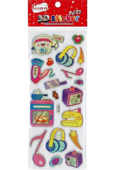 Ticon 3D Sticker Puffy 256040 (Kabartmalı) 3D-53 Ticon 3D Sticker Puffy 256040 (Kabartmalı) 3D-53