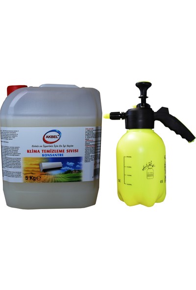Akbel Klima Temizleme Sıvısı Konsantre 5Kg + Uygulama Pompası