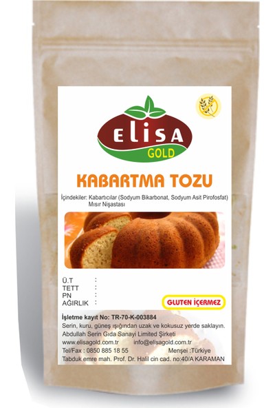 Elisa Gold Glutensiz Kabartma Tozu 1 kg