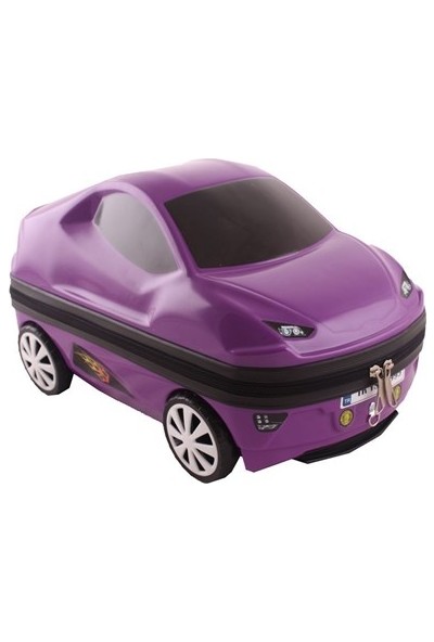 Laguna 2024 Araba Şeklinde Pvc Çocuk Valizi Mor