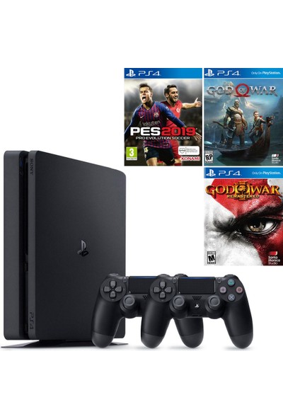 Sony PS4 Slim 500Gb Oyun Konsolu + 2. PS4 Kol + PS4 Pes 19
