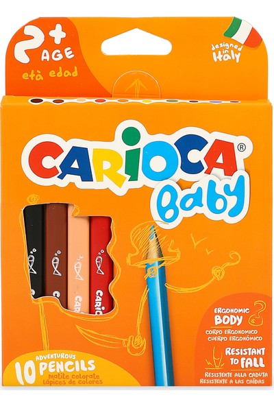 Carioca Jumbo Üçgen Bebek Kuru Boya Kalemi 10'lu
