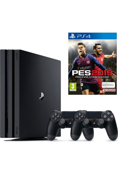 Sony PS4 Pro 1Tb Oyun Konsolu + 2. PS4 Kol + PS4 Pes 19