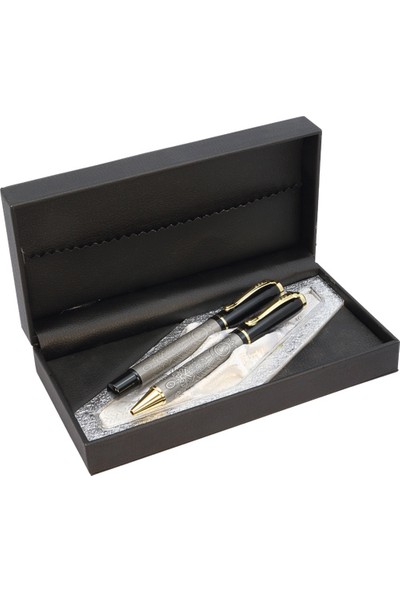 Mucito Osmanlı Arma Kabartmalı Roller Kalem Seti