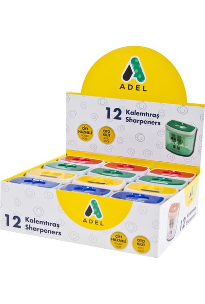 Adel 685 Auto Lock Kalemtıraş 12Li Kutu Adel 685 Auto Lock Kalemtıraş 12Li Kutu