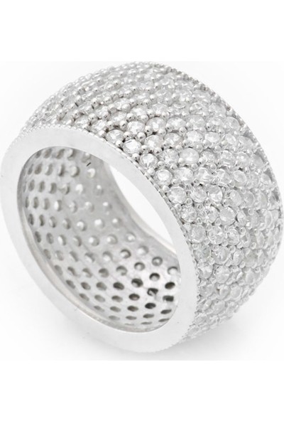 Gumush Gümüş 7 Sıra Beyaz Tamtur Bayan Alyans Yüzük