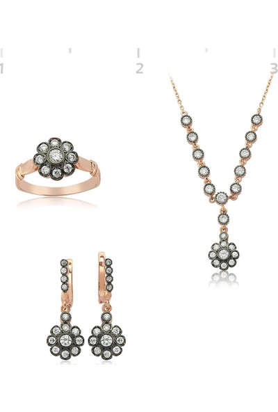 Gumush Gümüş Çiçek Bayan Set