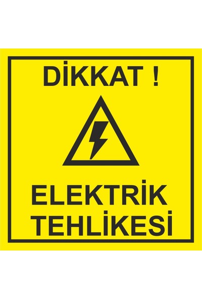 Sticker Masters Dikkat Elektrik Tehlikesi Uyarı Levhası Sticker