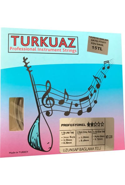 Turkuaz Bd220 0.20 Mm Çelik + İpek Bamlı Takım Tel Uzun Sap Bağlama Teli 020