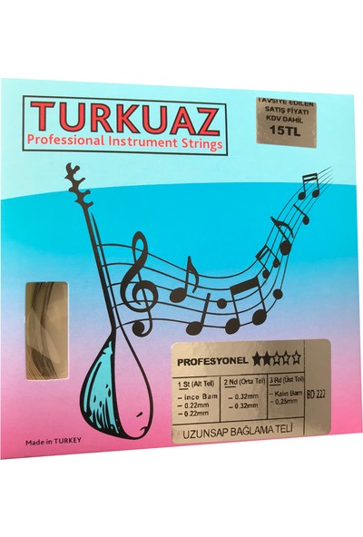 Turkuaz Bd222 0.22 Mm Çelik + İpek Bamlı Takım Tel Uzun Sap Bağlama Teli 022