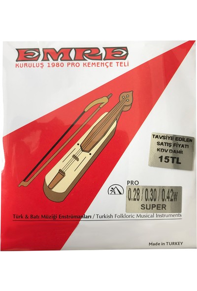 Emre 0.28 / 0.30 / 0.42 Super Pyramid Takım Tel Kemençe Teli Emre 0.28 / 0.30 / 0.42 Super Pyramid Takım Tel Kemençe Teli