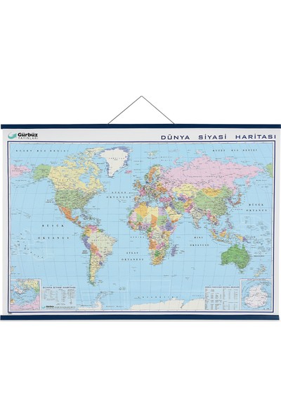 Gürbüz Dünya Siyasi Haritası 70x100 cm 22023