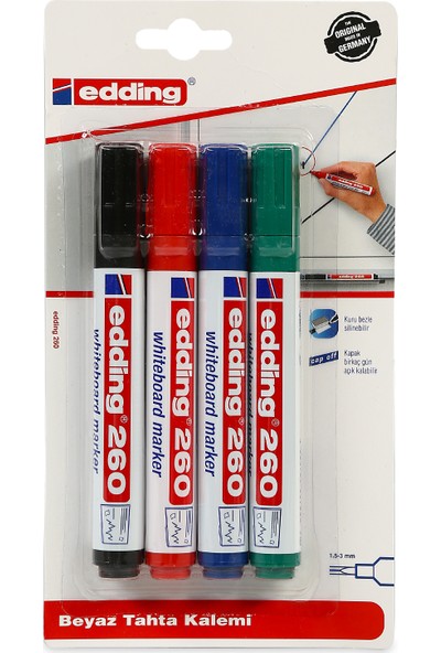Edding Yazı Tahtası Kalemi 260/4Lü Karışık