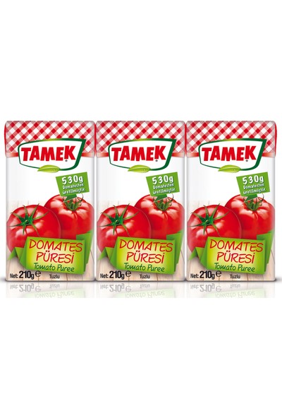 Tamek Domates Püre 3 X 200 Cc ( 630 Gr )