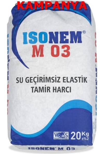 İsonem M 03 Su Geçirimsiz Elastik Tamir Harcı 20 Kg