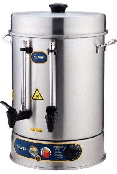 Silver Paslanmaz Sanayi Tipi Çay Makinesi 120 Bardak Çaymatik